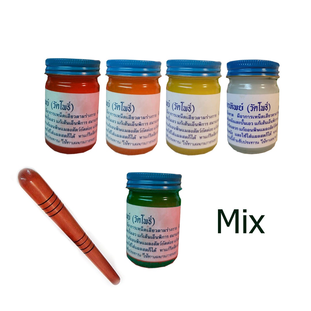 5 Bottles, Wat Pho Balm Osathip Oil wat Pho Size 50 Grams. Ffoot ...