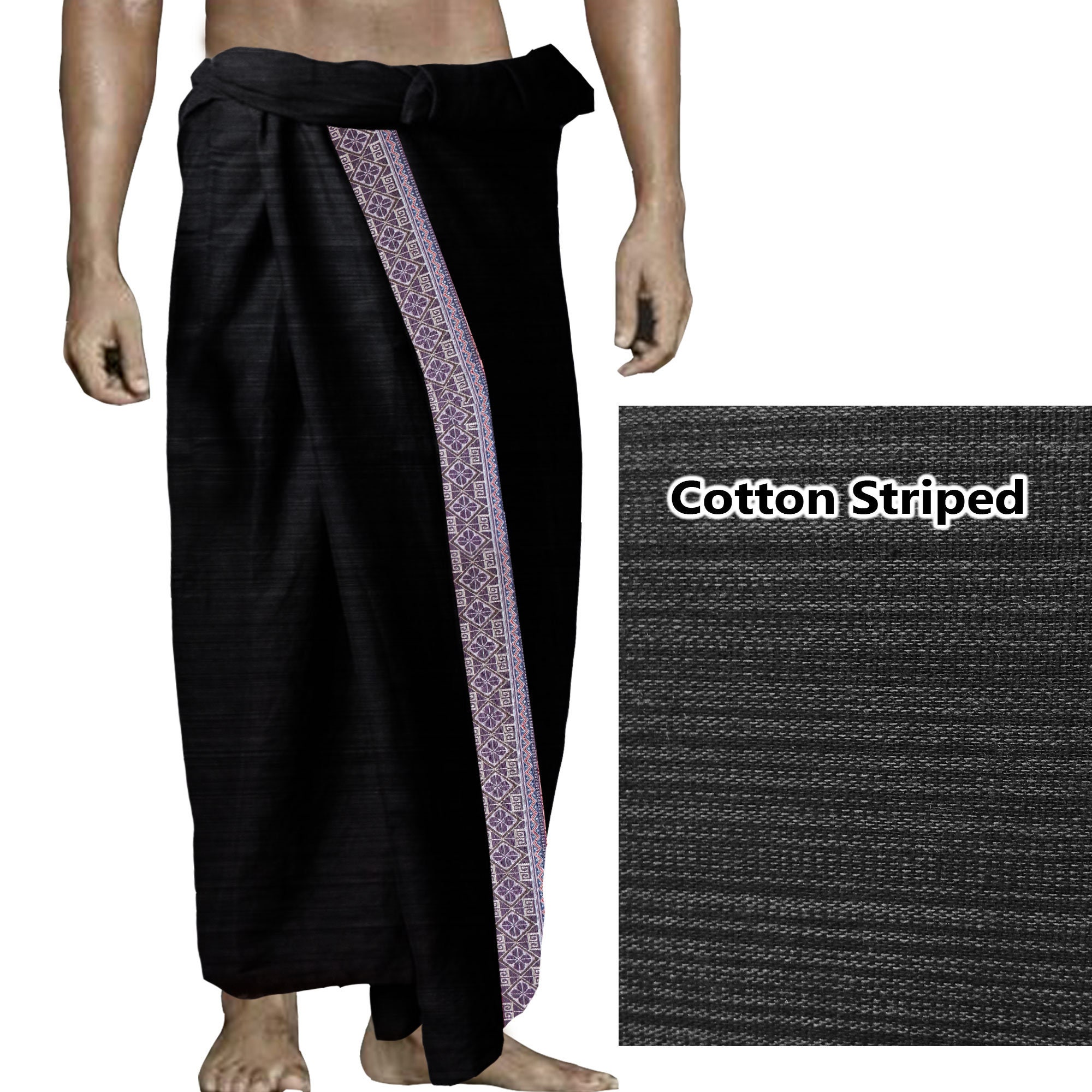 Longyi Cotton Sarong Cotton Dhoti Pareo Lavalava Malong Mens Cotton ...