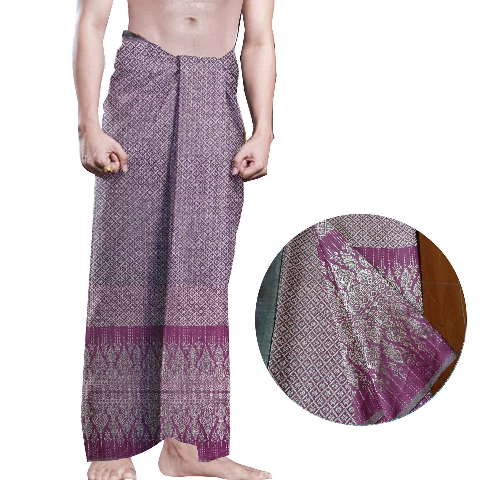Longyi Silk a Mix Sarong Silk Dhoti Pareo Lavalava - Etsy