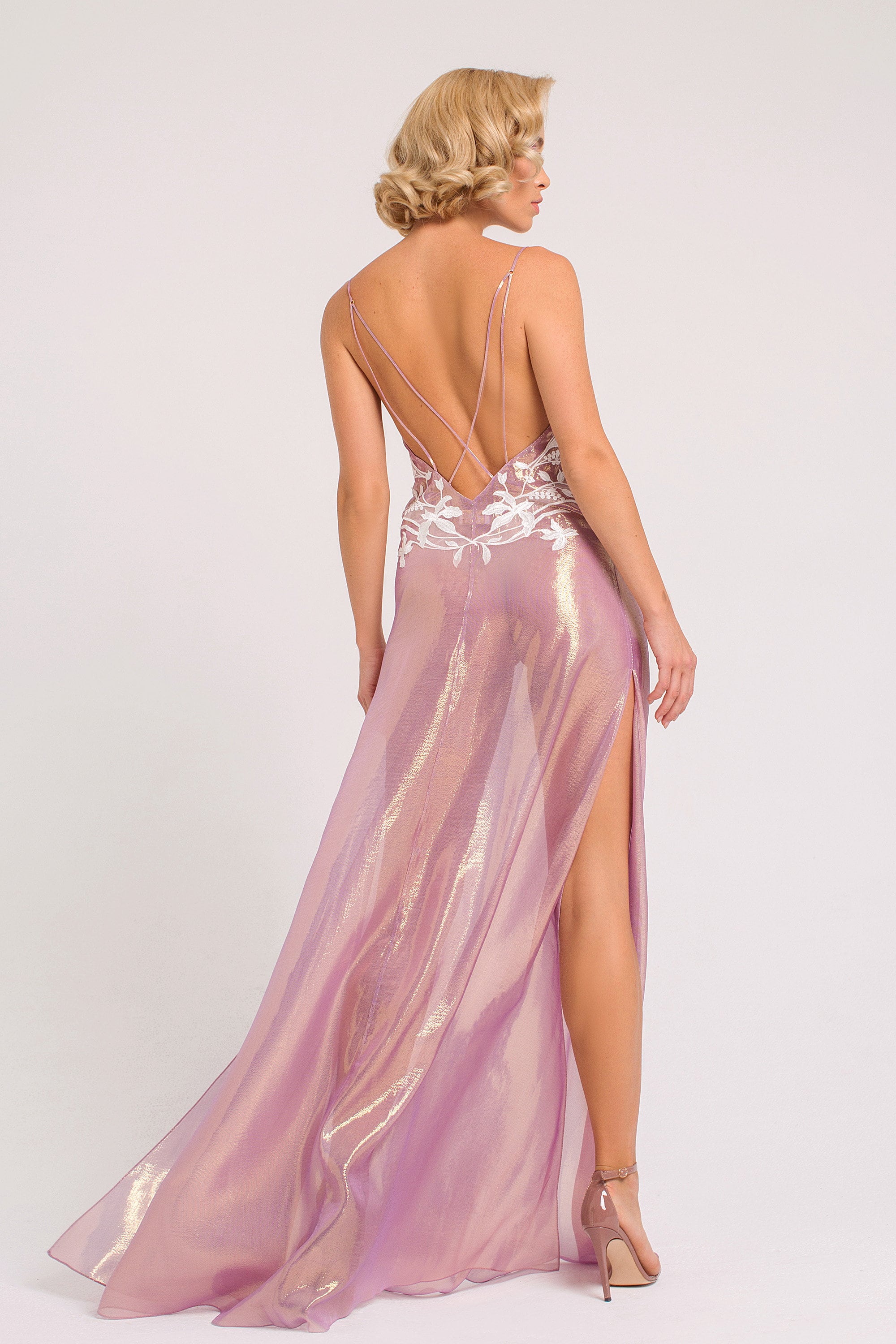 Lavender Silk Robe With Handwork Decoration F 58 Etsy