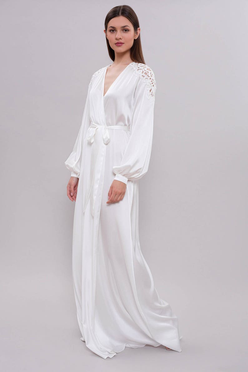 Long Bridal Robe F22 Long Silk Bridal Robe Bride Robe Etsy