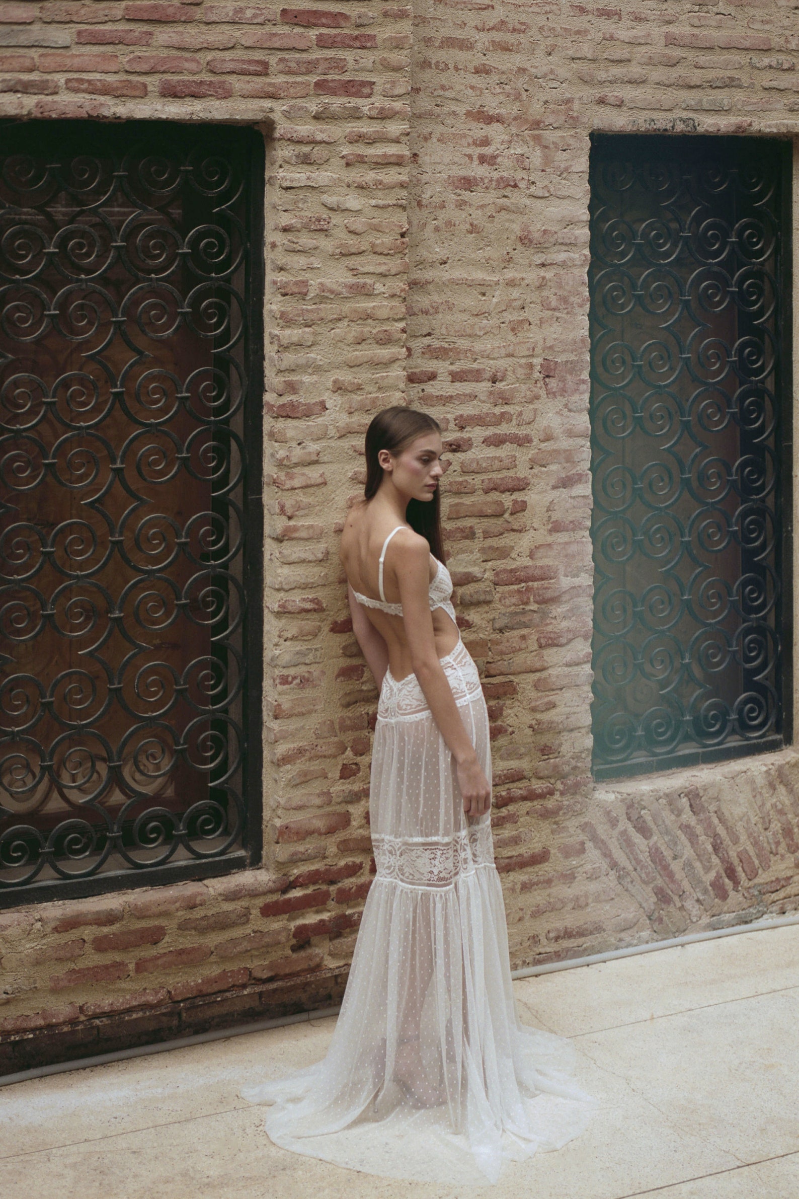 Open Back Long Lace Bridal Nightgown With Original Cutout Design F49 - Etsy