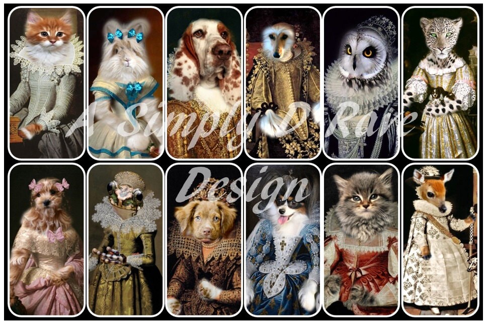 Animal Whimzy 1 12 Domino Images Unique Original Designs | Etsy