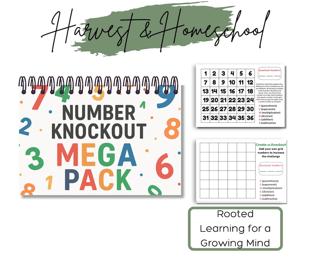 Number Knockout Mega Pack - Etsy