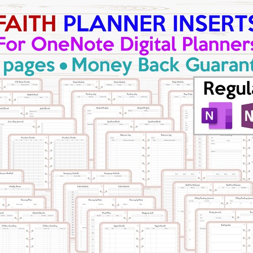 Faith Onenote Digital Planner Templates Inserts Pack REGULAR | Etsy
