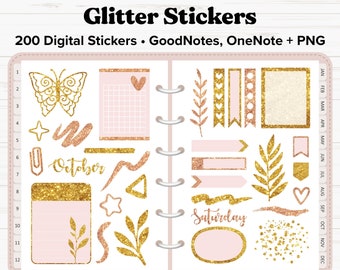 Glitter Digital Stickers - Etsy
