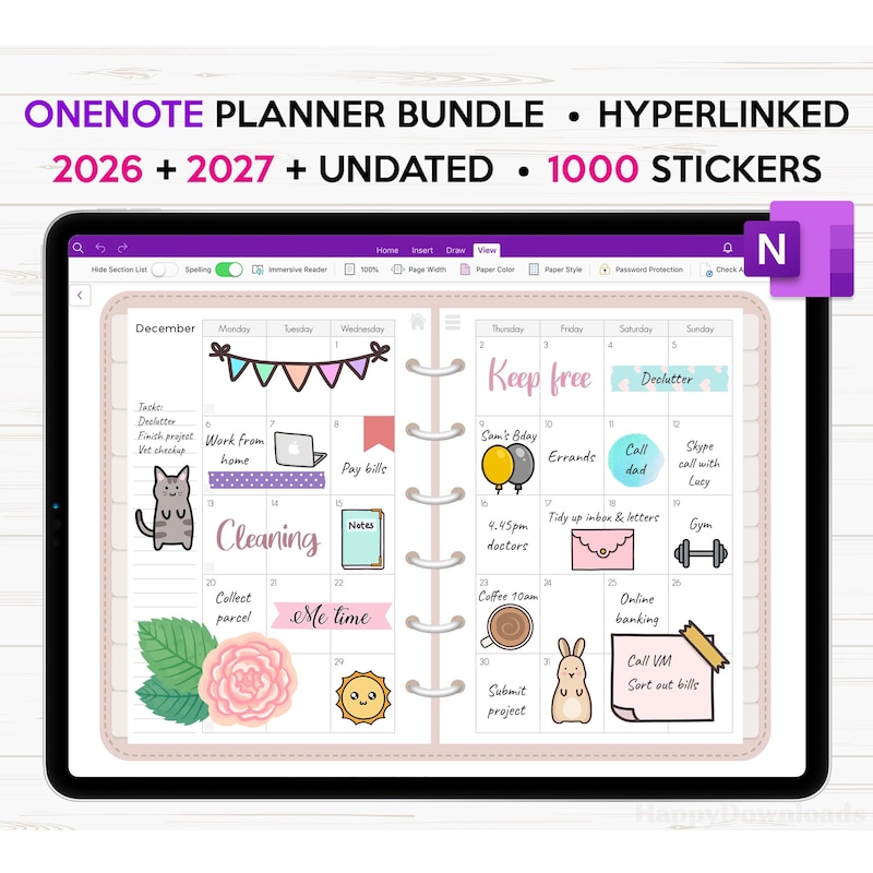 2026 Calendar Onenote Template - Etsy