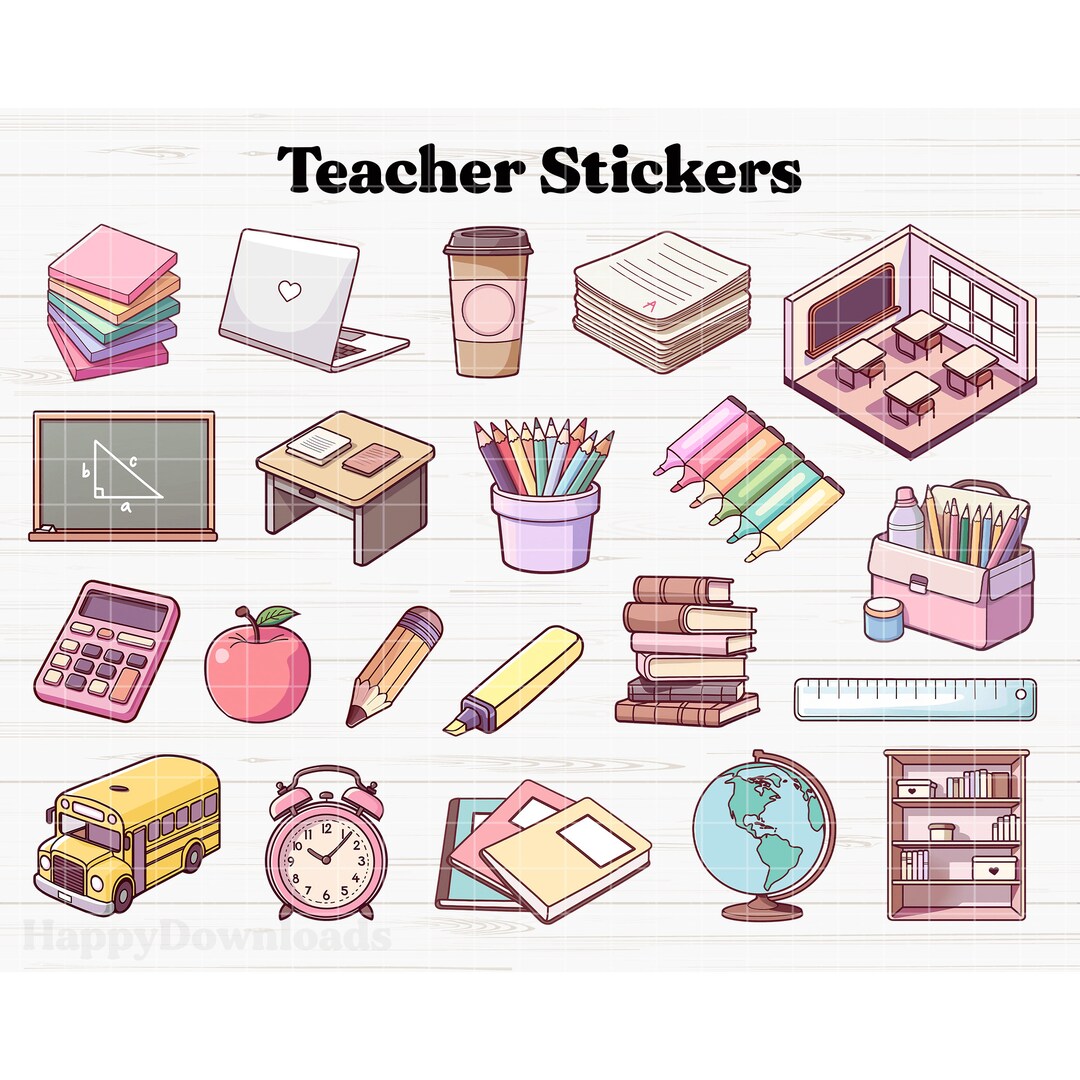 Teacher Stickers Digital, Teacher Digital Stickers, Classroom Stickers ...