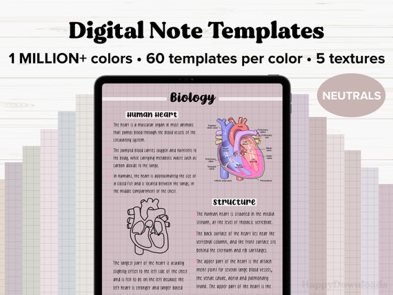 Digital Notepapers Note Paper Templates Student Notetaking - Etsy