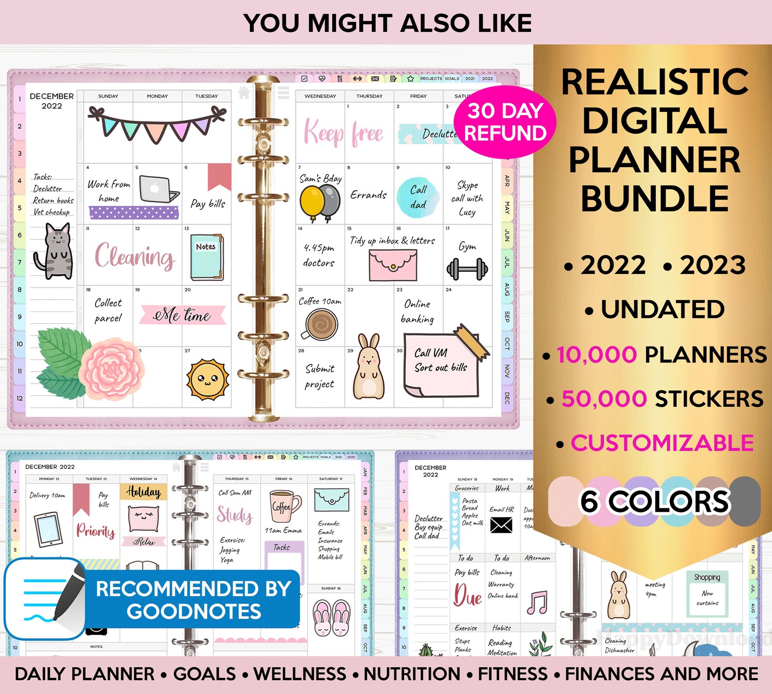 Household Digital Planner Home Digital Planner Inserts Goodnotes ...