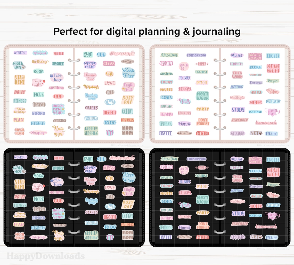 Words Digital Stickers Word Reminder Stickers Digital - Etsy