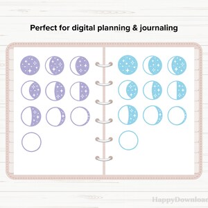 Moon Phases Digital Stickers, Moon Stickers, Goodnotes Stickers ...