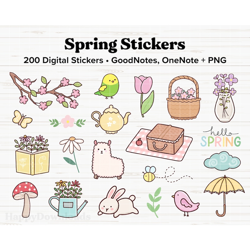Spring Stickers - Etsy