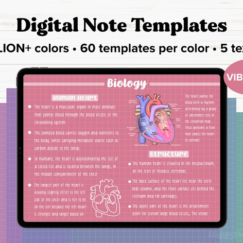 Digital Notepaper Templates Digital Note Papers Ipad Note - Etsy