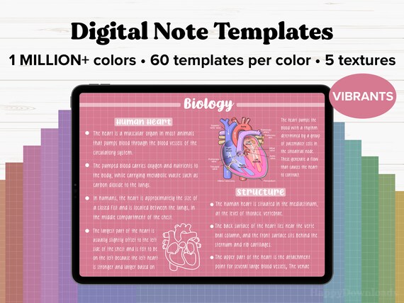 Digital Note Paper Templates Digital Notepaper Ipad Note - Etsy