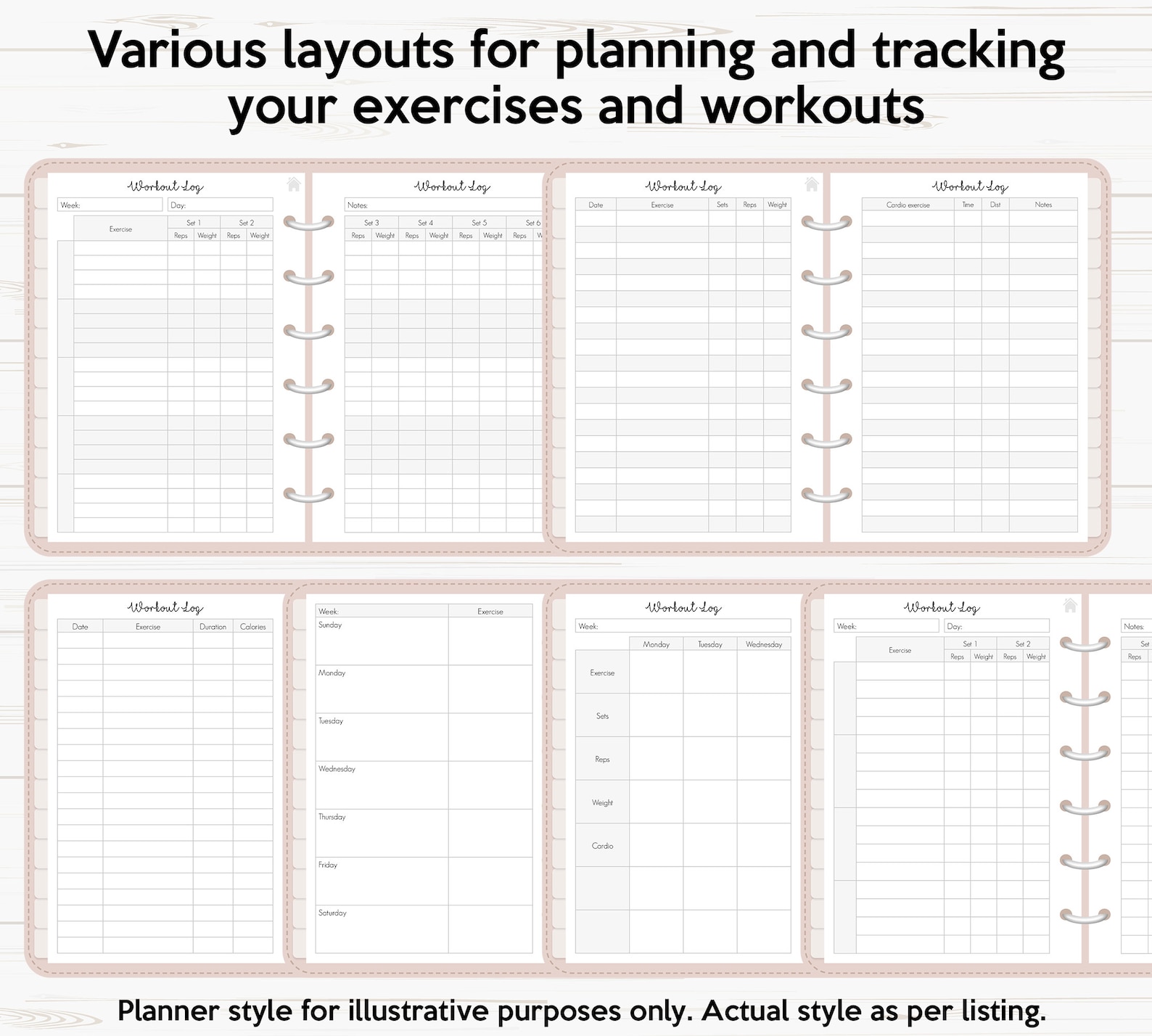 Health Fitness Wellness Onenote Digital Planner Templates Inserts Pack ...