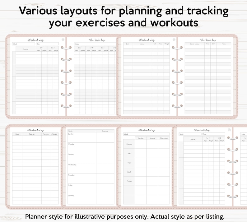 Health Fitness Wellness Onenote Digital Planner Templates Inserts Pack ...