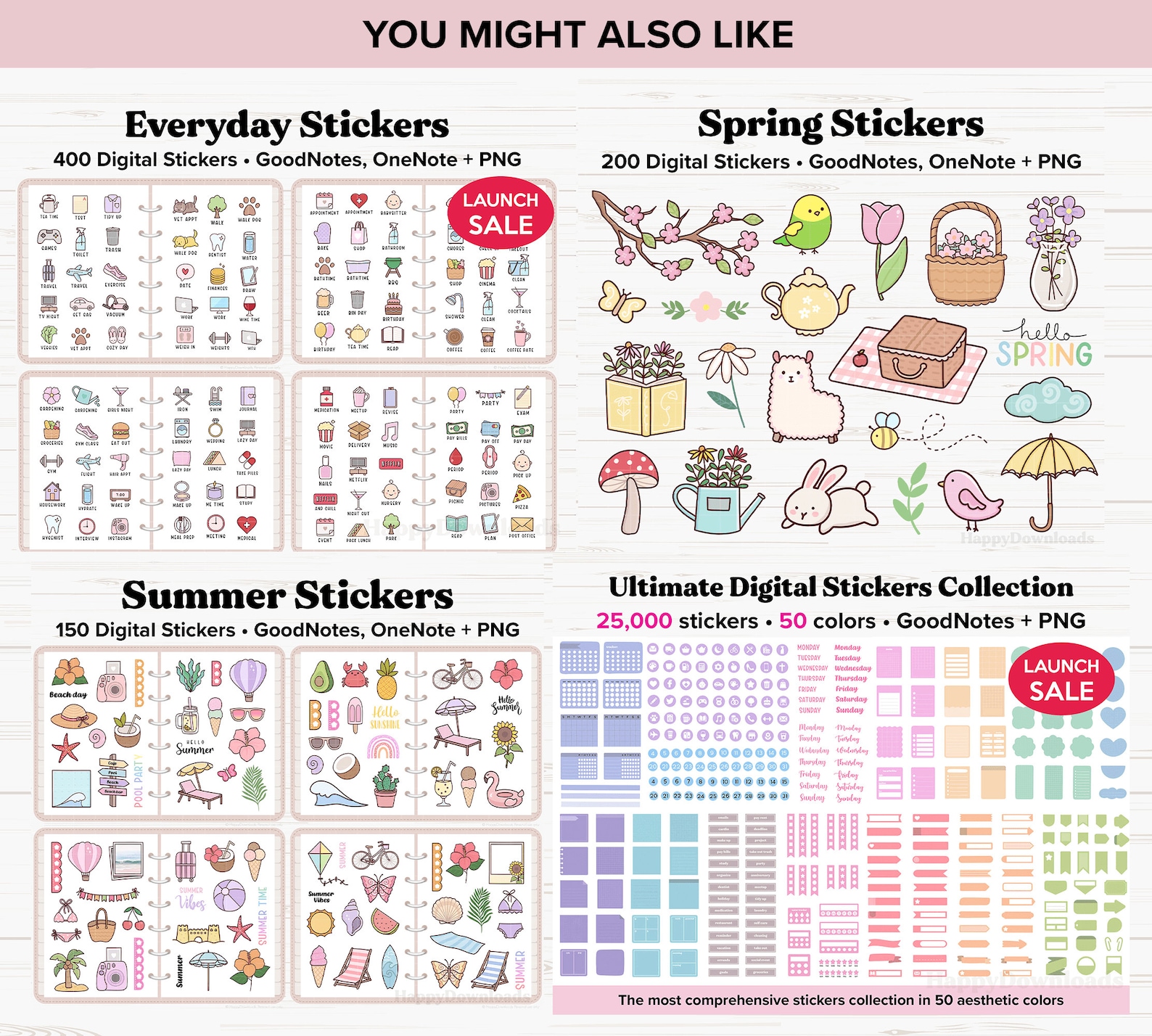 1000+ Digital Stickers Pack - Pre-cropped Goodnotes Onenote Xodo ...
