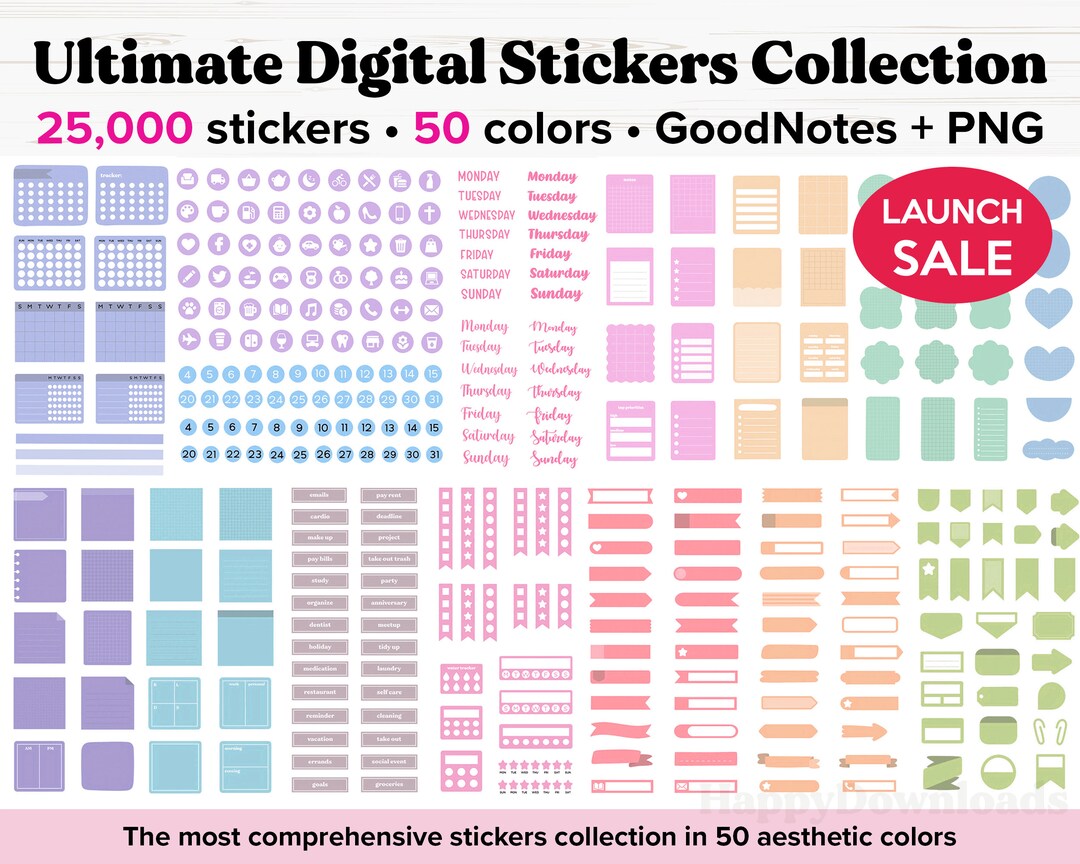 Goodnotes Stickers Functional Planner Stickers Ipad - Etsy