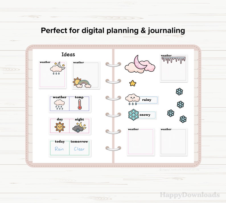 Weather Digital Stickers, Weather Stickers, Digital Planner Stickers ...
