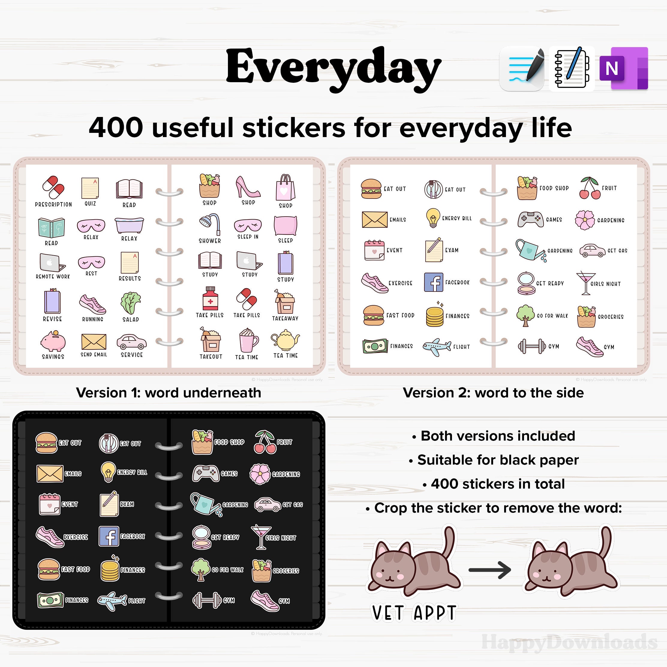 Everyday Life Digital Stickers Daily Planner Stickers - Etsy UK