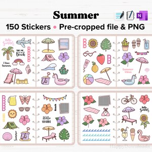 Summer Digital Stickers Summer Stickers Seasonal Digital - Etsy