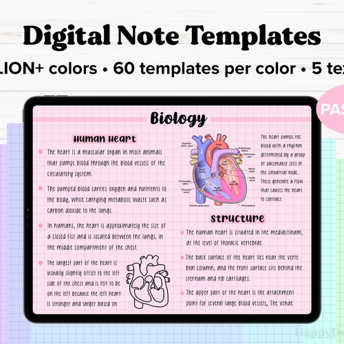Digital Note Paper Templates Ipad Notetaking Notepaper - Etsy