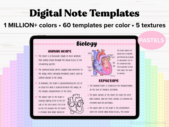 Digital Note Paper Templates Ipad Notetaking Notepaper - Etsy