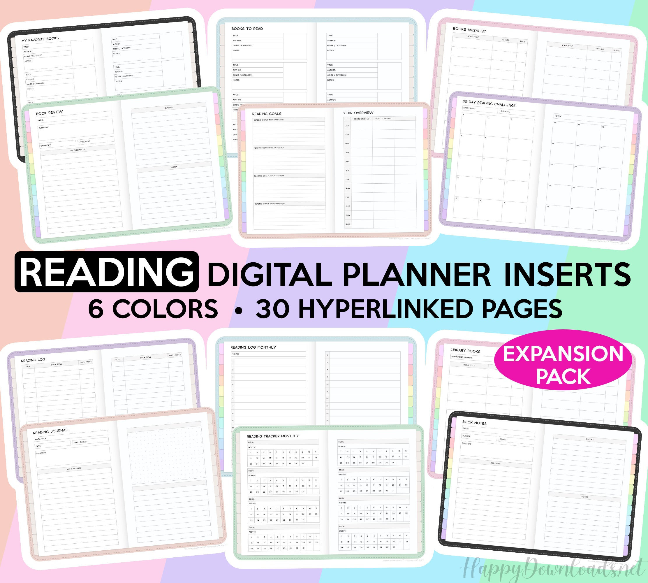 Reading Digital Planner Book Planner Reading Journal Goodnotes - Etsy UK