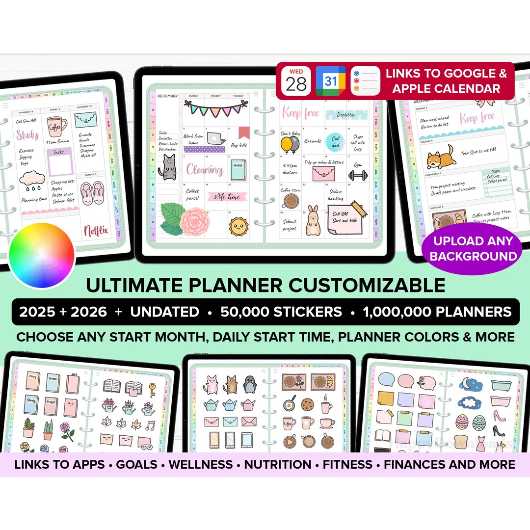 2025 Digital Planner Goodnotes Planner 2025-2026 Undated iPad Planner ...