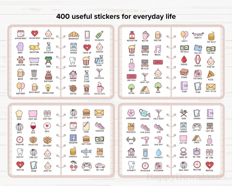 Everyday Life Digital Stickers Daily Planner Stickers - Etsy