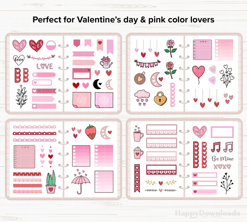 Valentine's Day Digital Stickers Valentines Stickers - Etsy