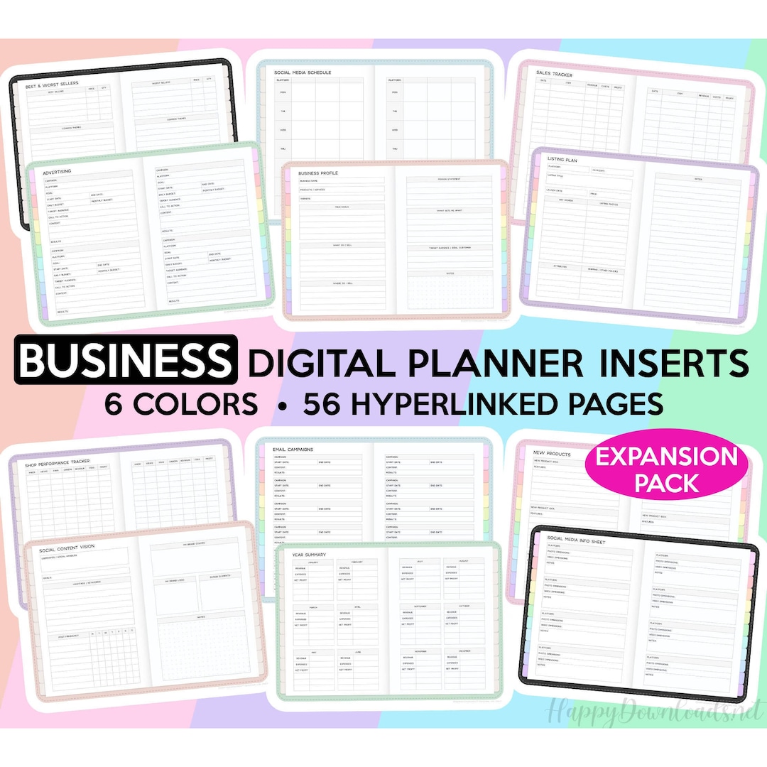 Business Entrepreneur Digital Planner Inserts Templates Pack Goodnotes ...