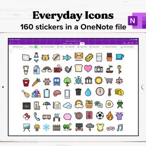 Onenote Digital Stickers, Everyday Icons Stickers, Daily Life Stickers ...