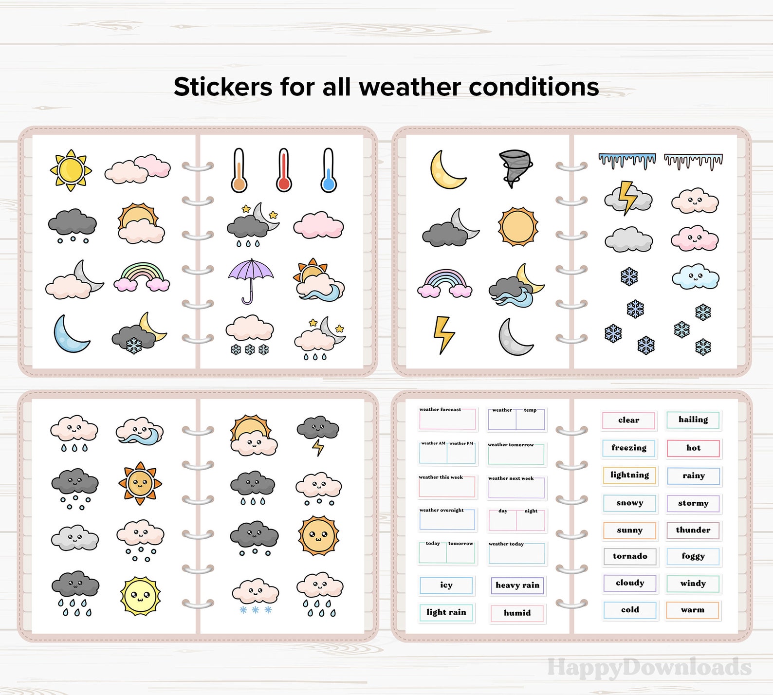 Weather Digital Stickers Weather Stickers Digital Planner - Etsy