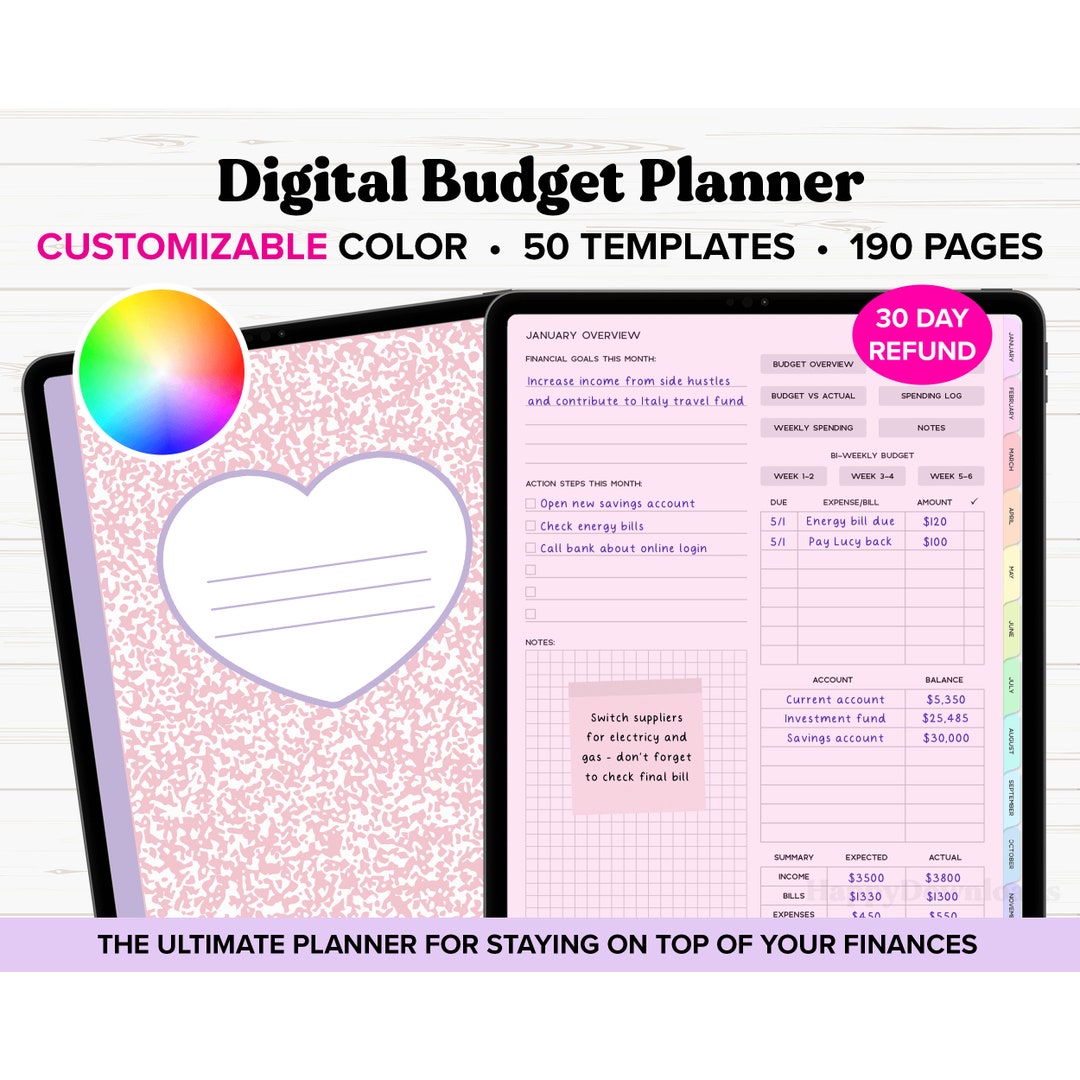 Digital Budget Planner, Budget Tracker, Digital Finance Planner ...