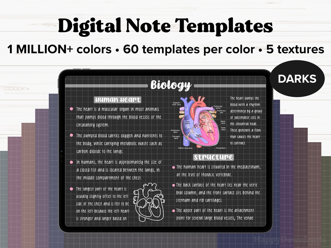 Digital Notepaper Templates Digital Note Papers Ipad Note - Etsy