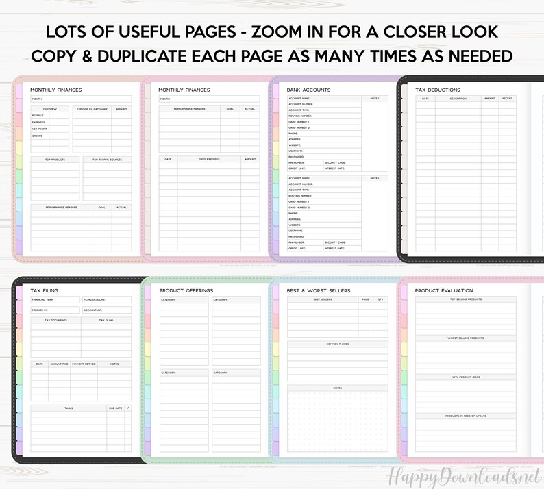 Business Entrepreneur Digital Planner Inserts Templates Pack - Etsy