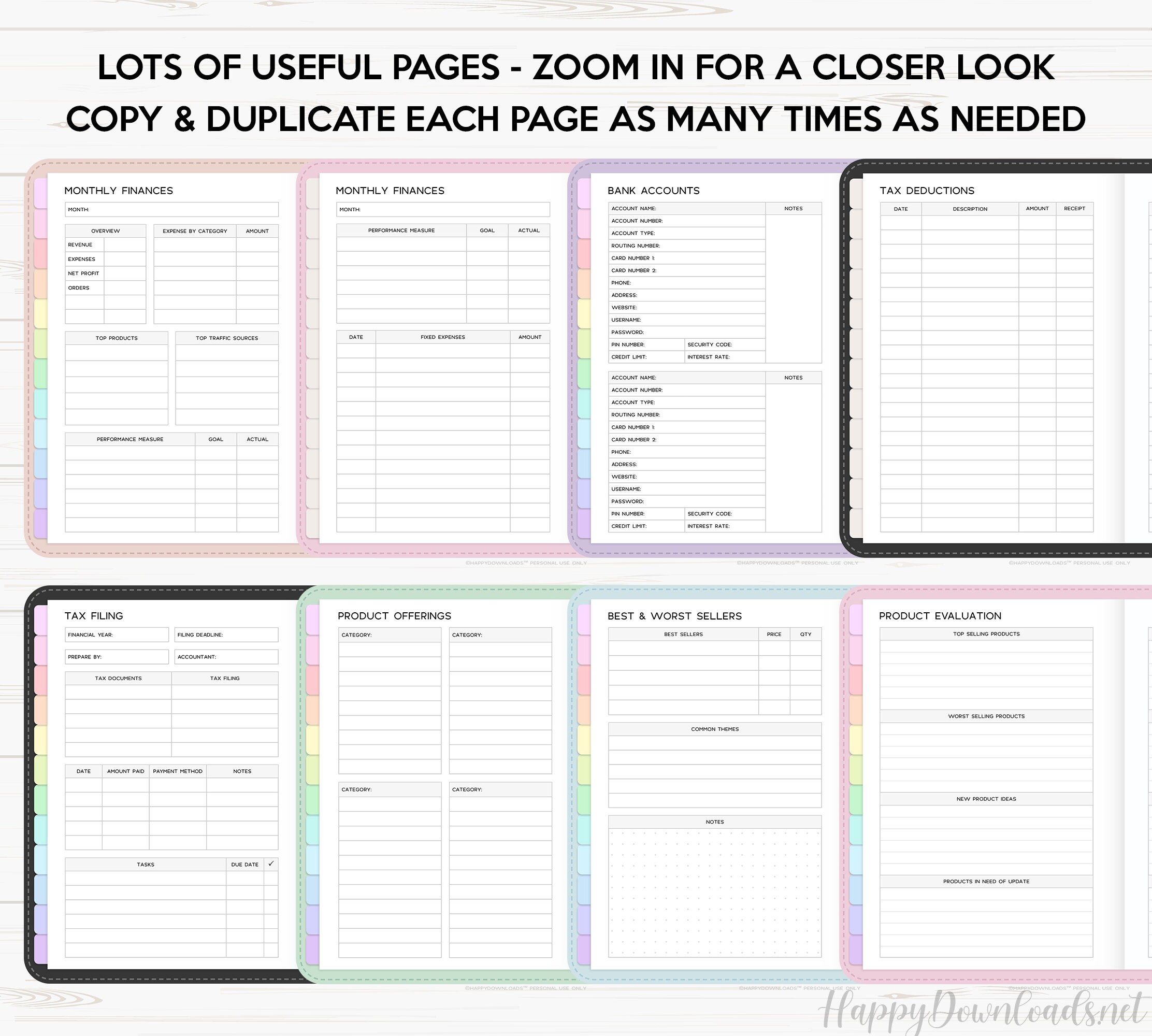 Business Entrepreneur Digital Planner Inserts Templates Pack Goodnotes ...
