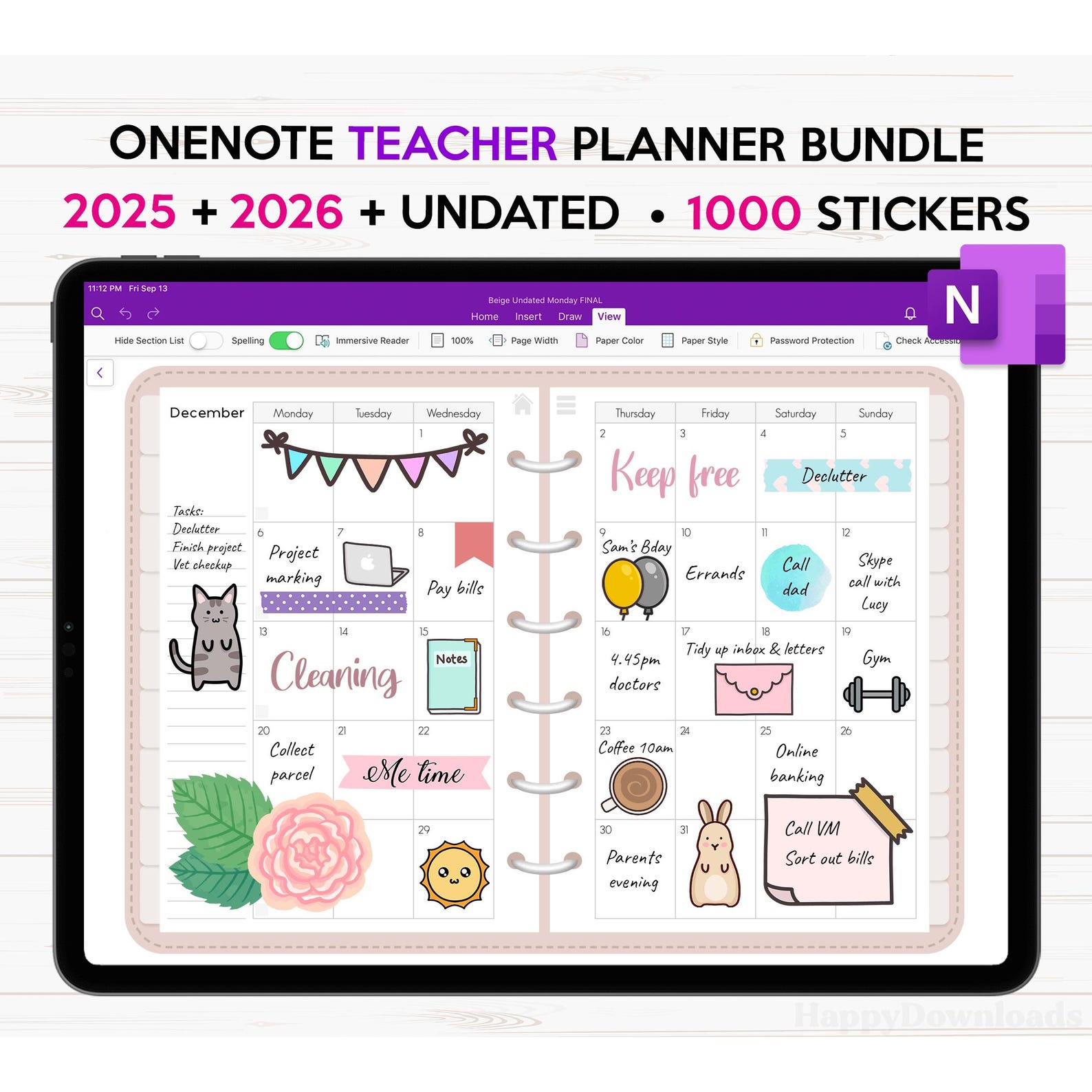 Onenote Teacher Planner 2025 2026 & Undated, Teacher Digital Planner ...