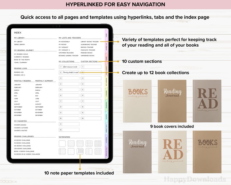 Digital Reading Journal Digital Reading Planner Reading - Etsy