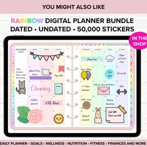 Rainbow Widgets Digital Stickers, Digital Planner Stickers, Tracker ...