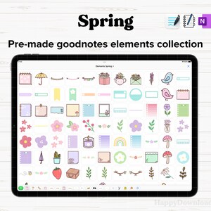 Spring Digital Stickers Spring Stickers Seasonal Stickers | Etsy