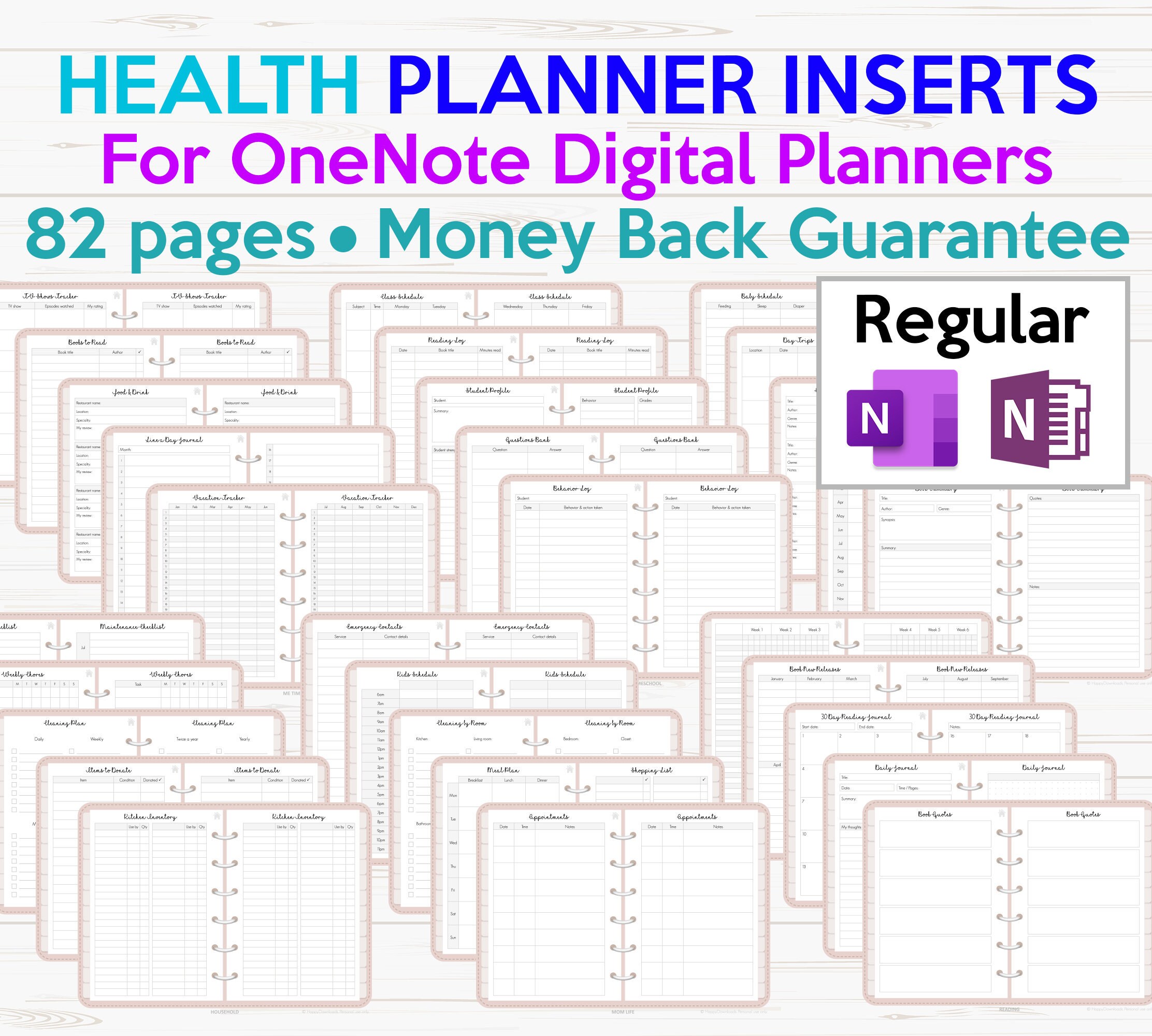 Calendars & Planners daily planner OneNote Simple Black Planner OneNote ...