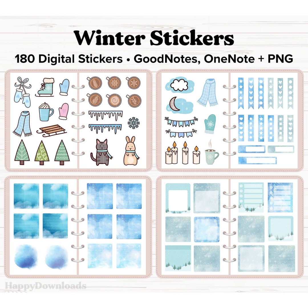 Winter Digital Stickers, Winter Stickers, Seasonal Stickers, Goodnotes ...