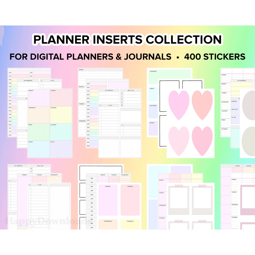 Digital Planner Inserts Collection, Daily Inserts, Weekly Inserts ...
