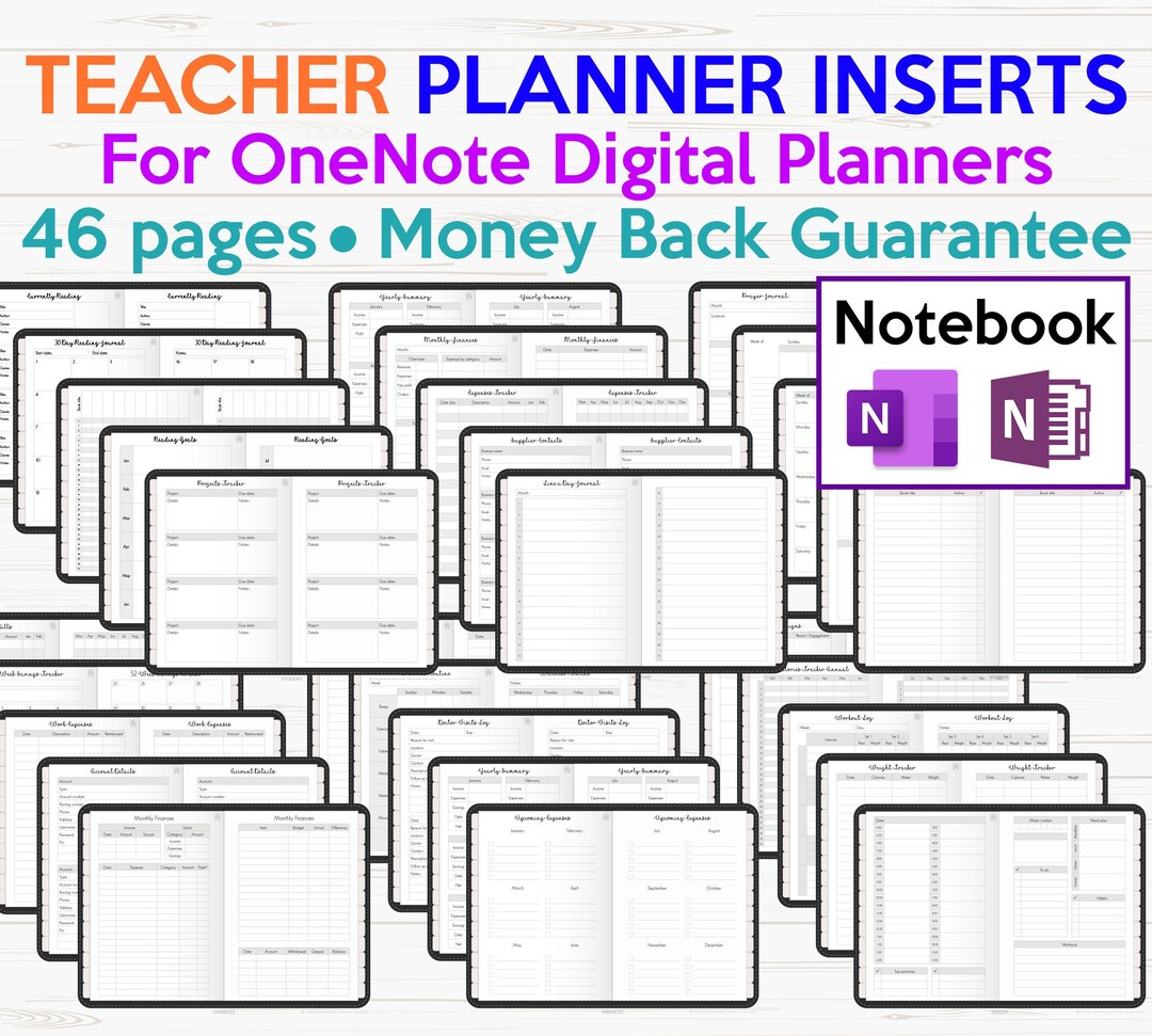 Teacher Onenote Digital Planner Templates Inserts Pack - Etsy