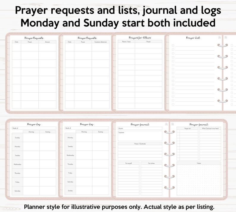 Faith OneNote Digital Planner Templates Inserts Pack NOTEBOOK | Etsy