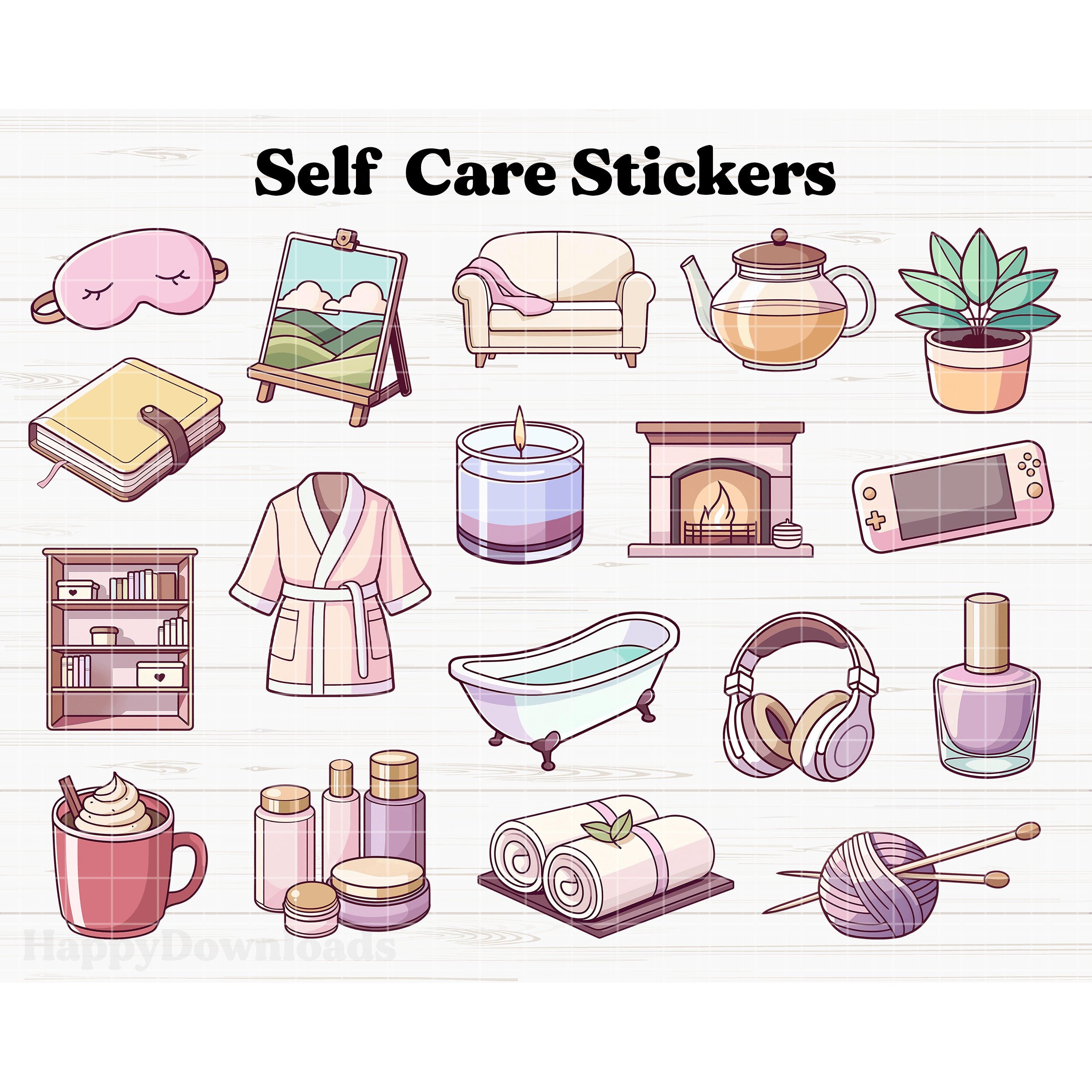 Self Care Stickers Digital, Self Love Stickers, Digital Planner ...