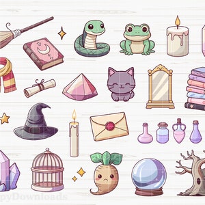 School of Magic Stickers Digital, Witchy Stickers, Magical Stickers ...